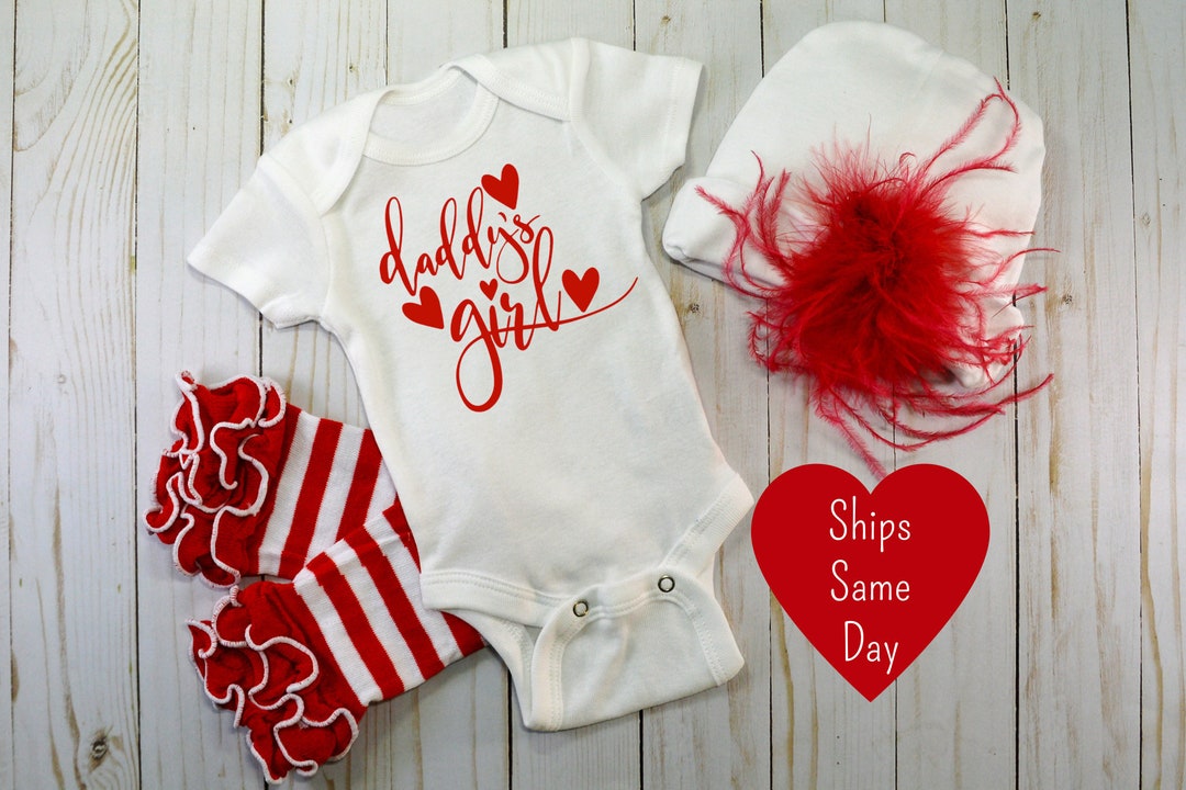 Daddys Girl Onesie® Valentines Onesie® My First Valentines Day