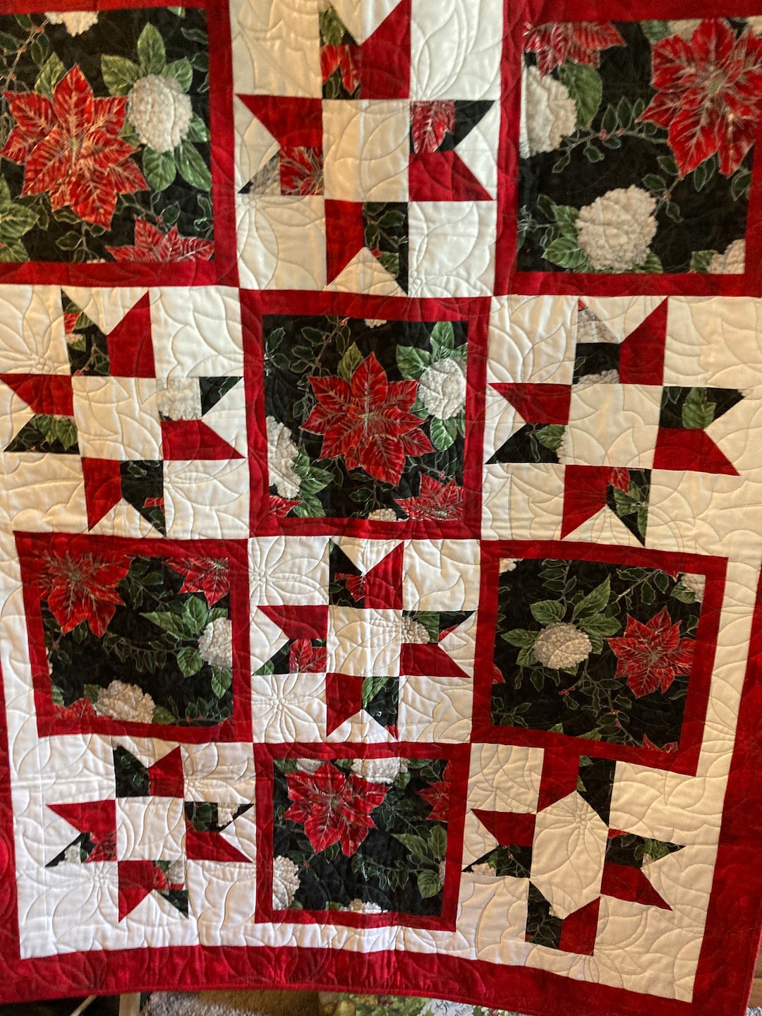 410 Poinsettia 44 X 55 - Etsy