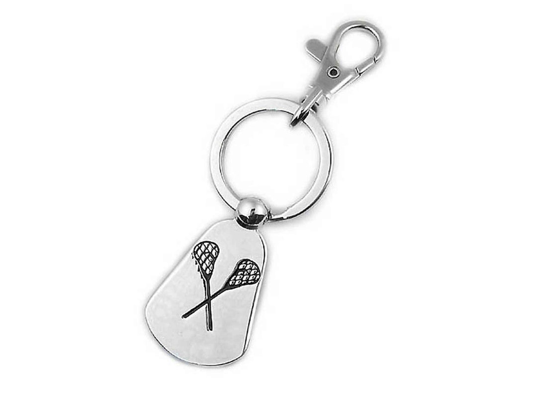 NEW SHOP, #1 Engraved Silver Lacrosse Keychain, Lacrosse Keyring, Lax ...