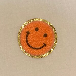 Chenille Patch; Smiley Face Iron-on Chenille Patch; Smiley Face Patch ...