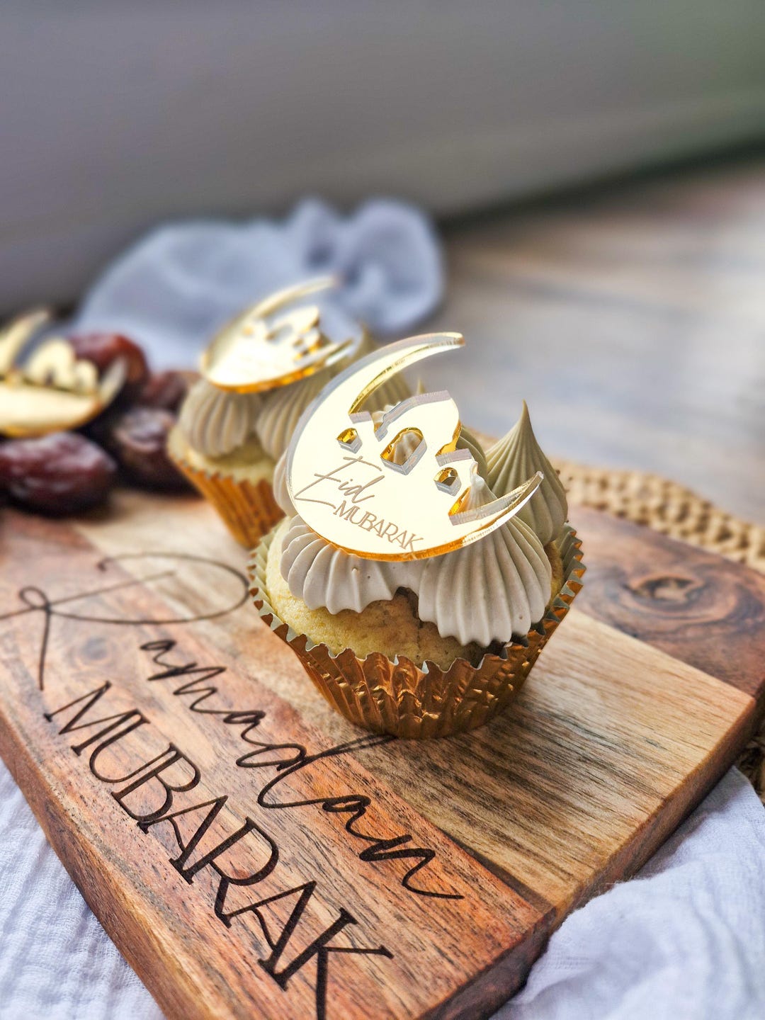 Ramadan Mubarak Cupcake Toppers, Eid Party Cake Decorations, Islamic ...