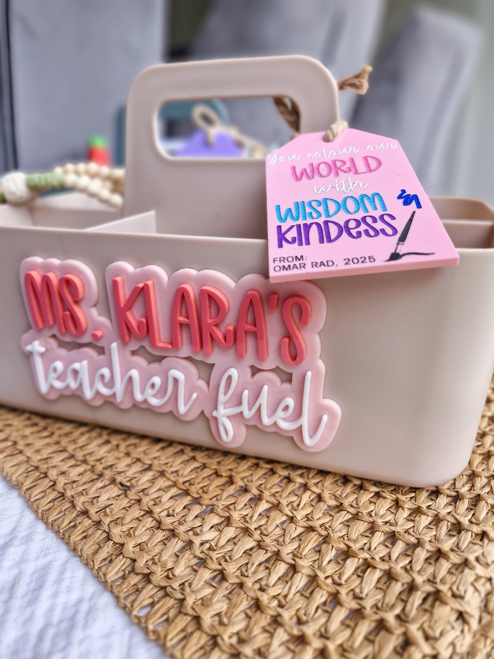 Personalised Teacher Fuel Caddy, Custom Desk Organiser, Teacher ...