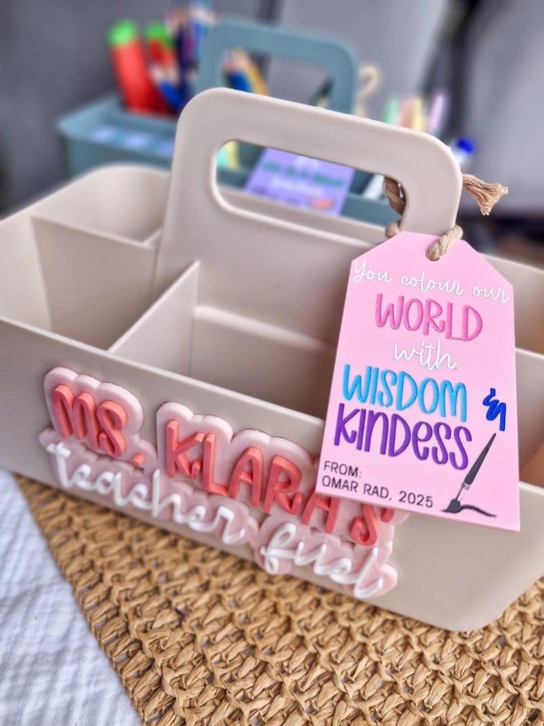 Personalised Teacher Fuel Caddy, Custom Desk Organiser, Teacher ...