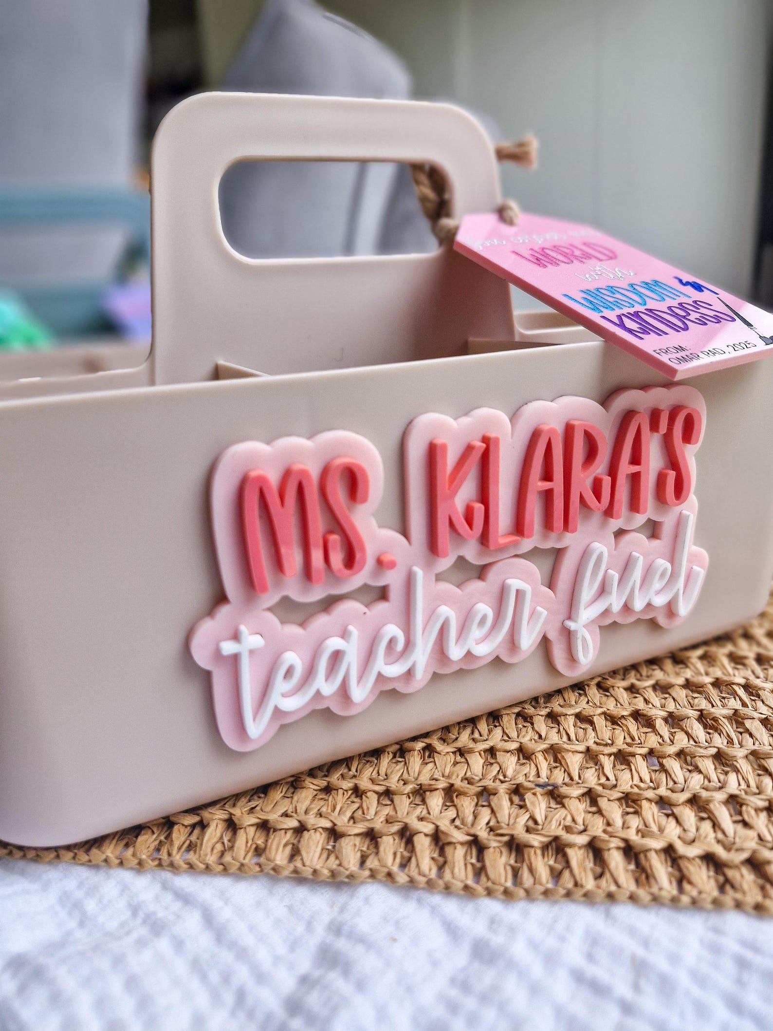 Personalised Teacher Fuel Caddy, Custom Desk Organiser, Teacher ...