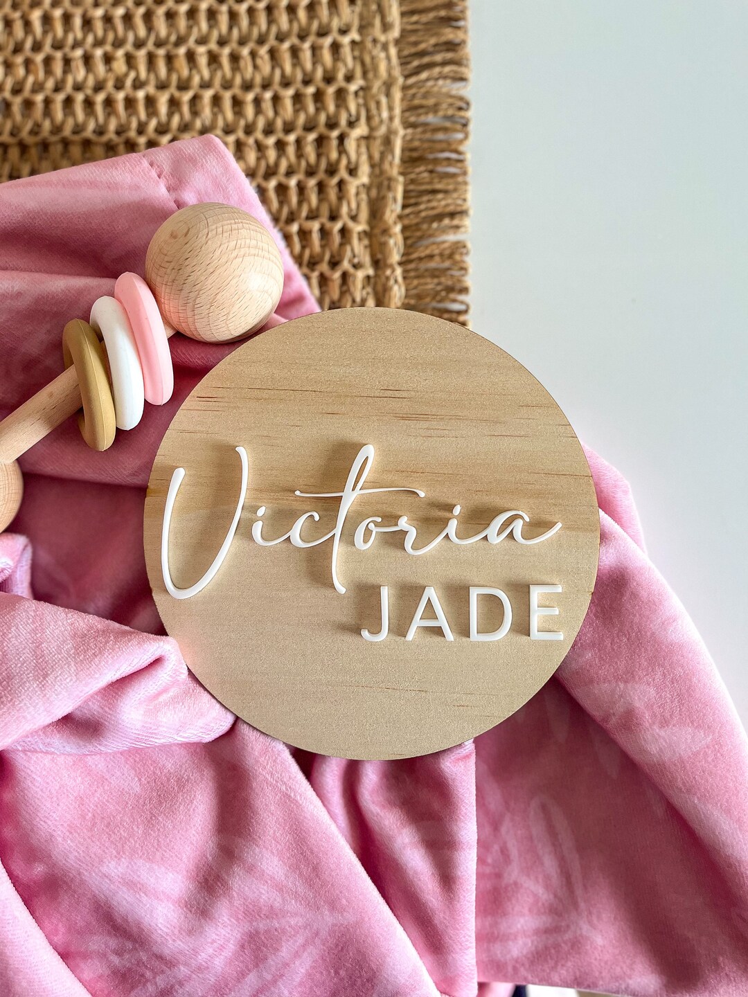 Baby Announcement Plaque - Name, Birth Announcement, Name Announcement ...