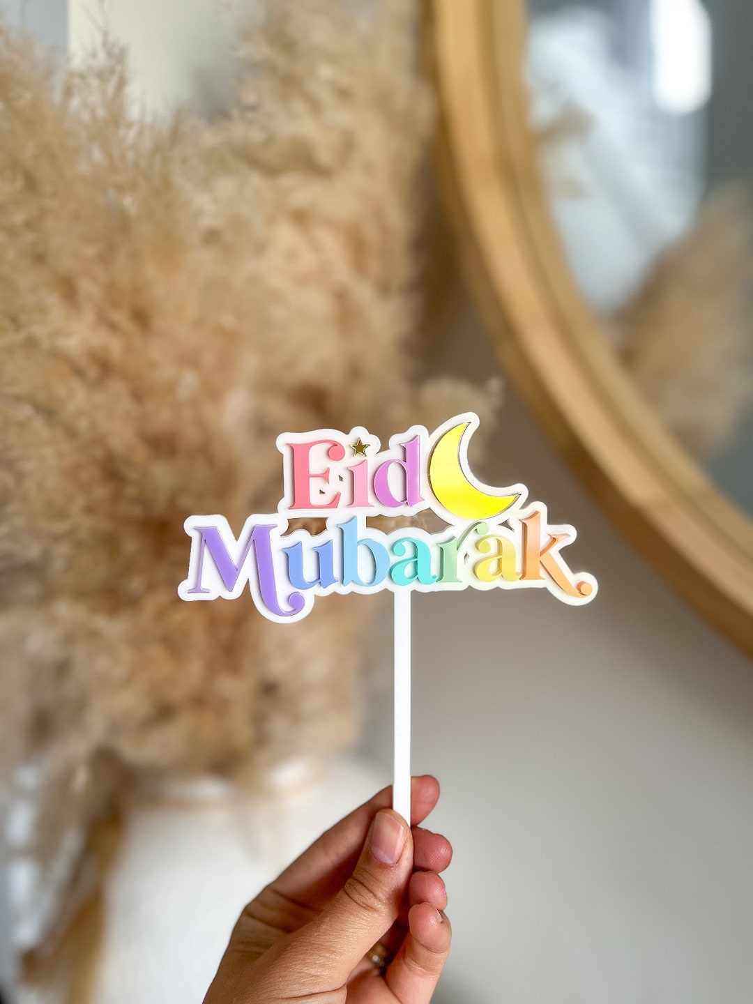 Eid Mubarak Cake Topper - Eid Cake Topper - Acrylic Cake Topper ...