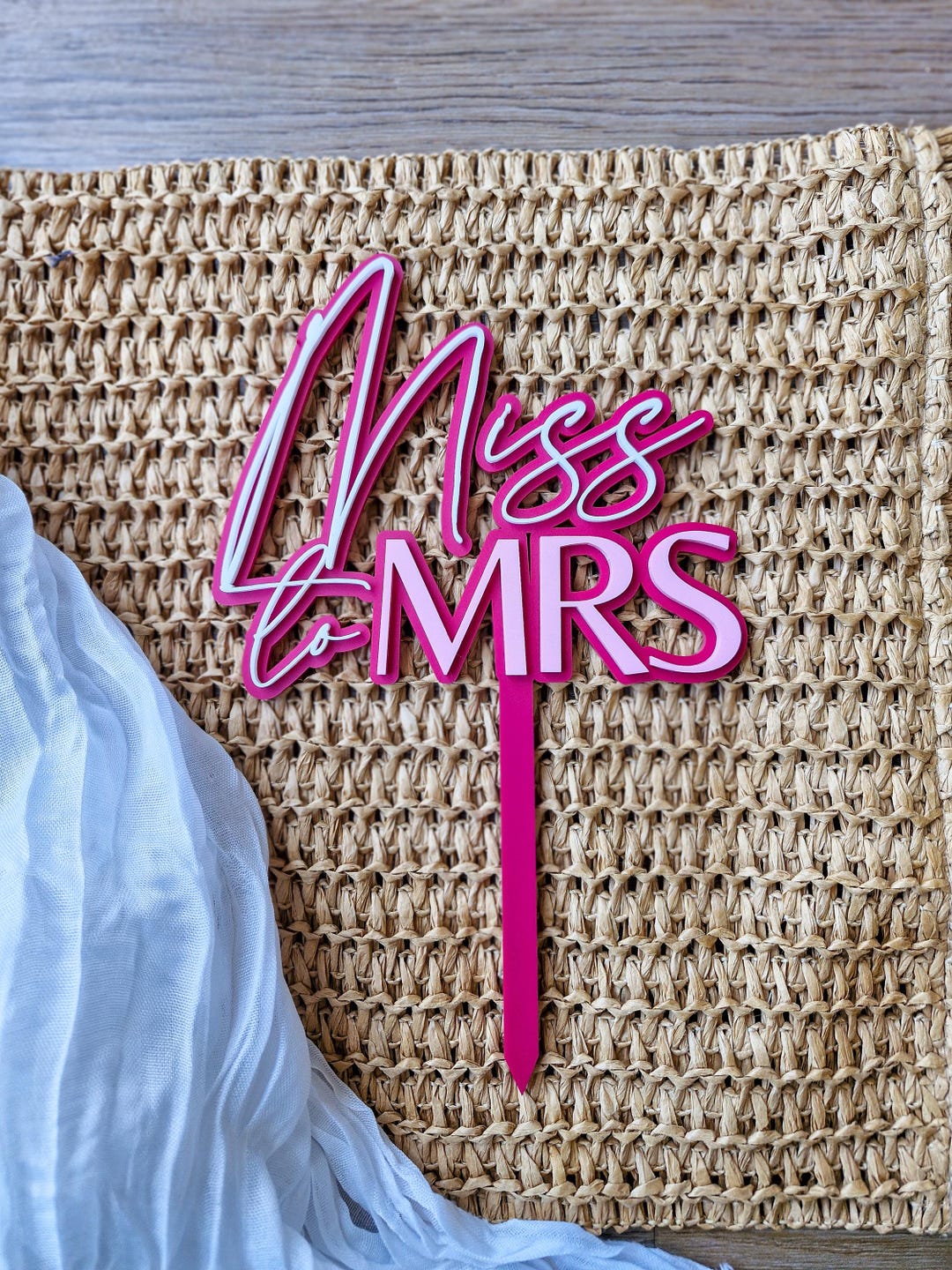 Miss to Mrs Cake Topper - Bride Cake Topper - Acrylic Cake Topper ...