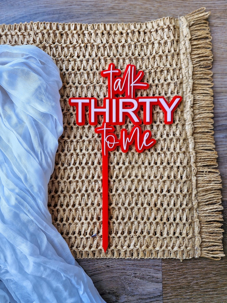 Talk Thirty to Me Cake Topper, 30th Birthday Cake Decoration, Funny ...