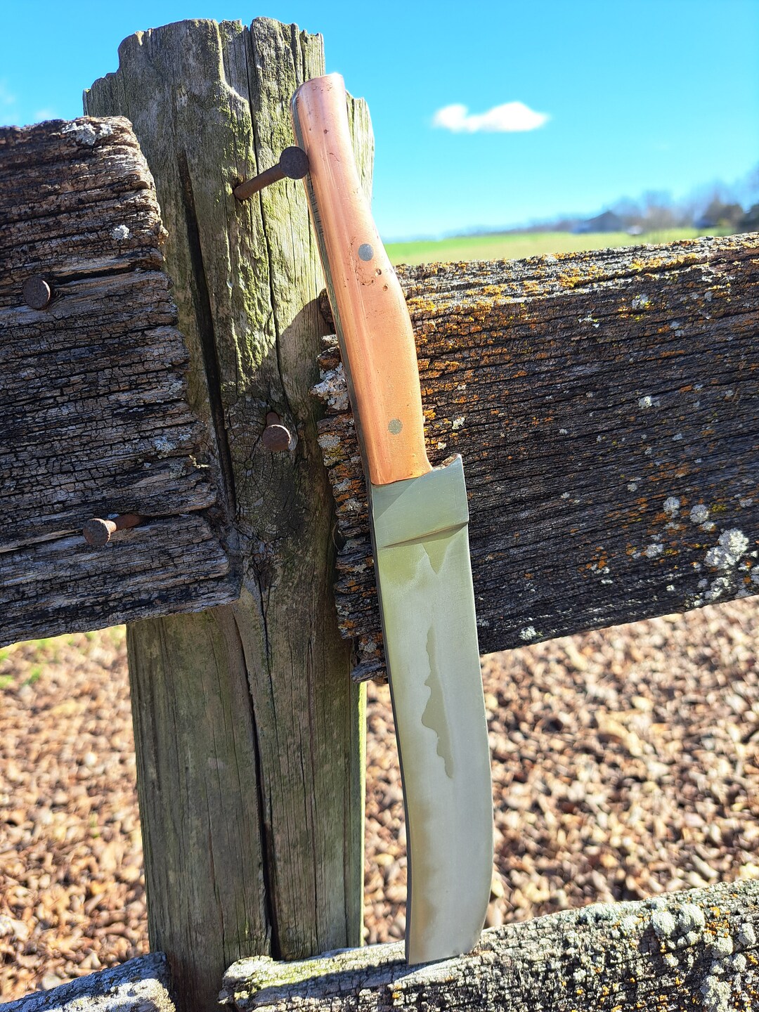 Hand Forged Sanmai Cleaver With Copper Handle and Stainless - Etsy