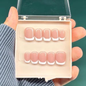Classic French Tip Press-on Nails Set - Etsy
