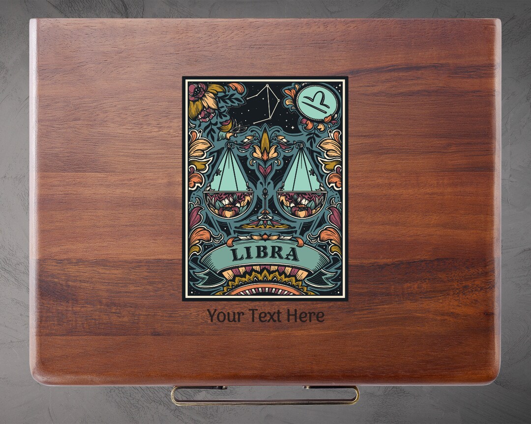 Libra Gift Custom Zodiac Sign Box Birthday Gift, Wooden Jewelry Box ...