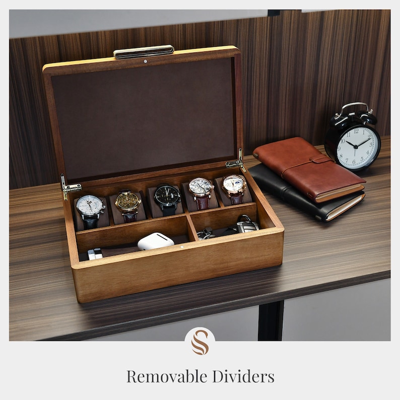 Watch Box for Men Personalized Watch Storage Box With 5 - Etsy