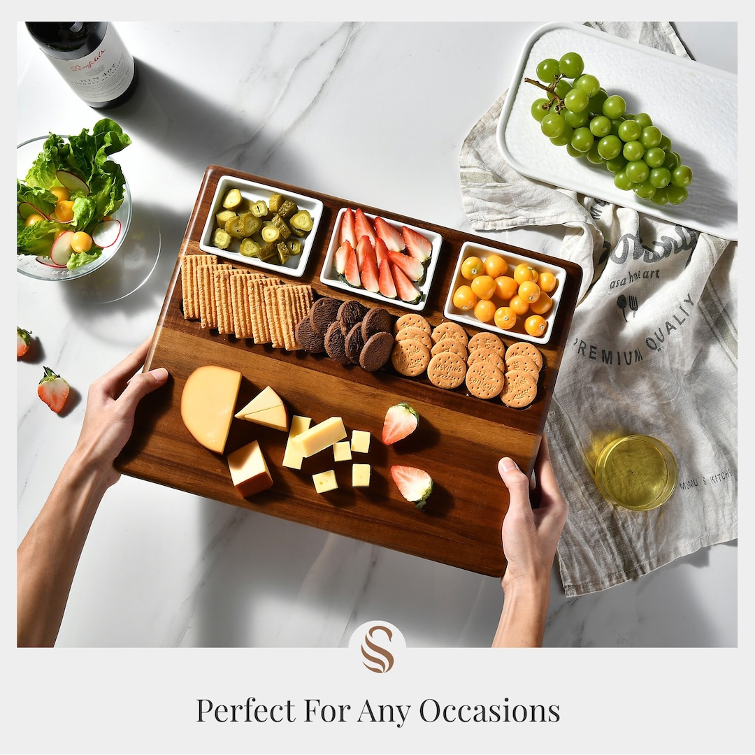 Personalized Charcuterie Plank for Appetizers Tapas, Meat and Cheese Cracker Tray With 5 Picks ...