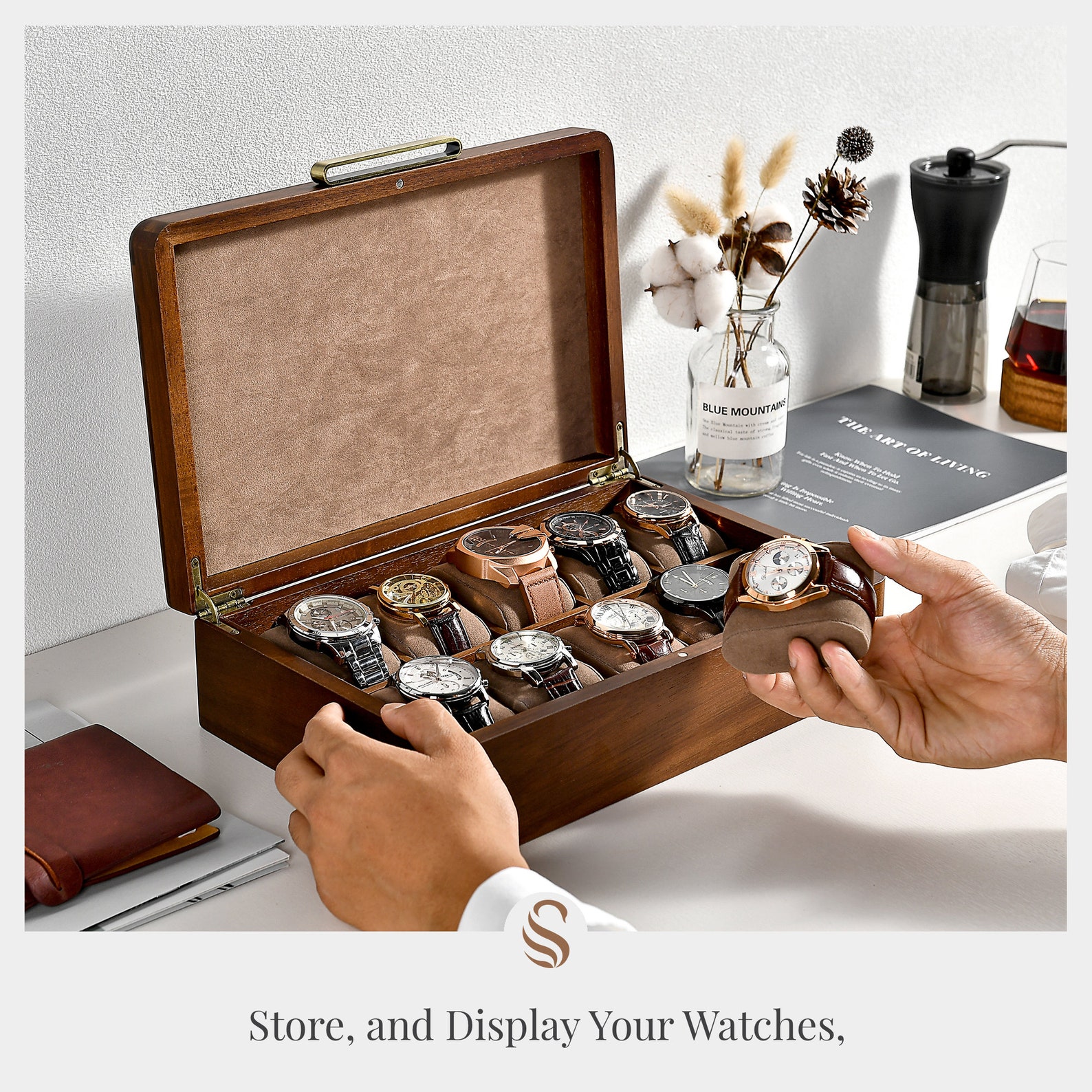 Watch Box for Men Personalized Watch Storage Box With 10 - Etsy