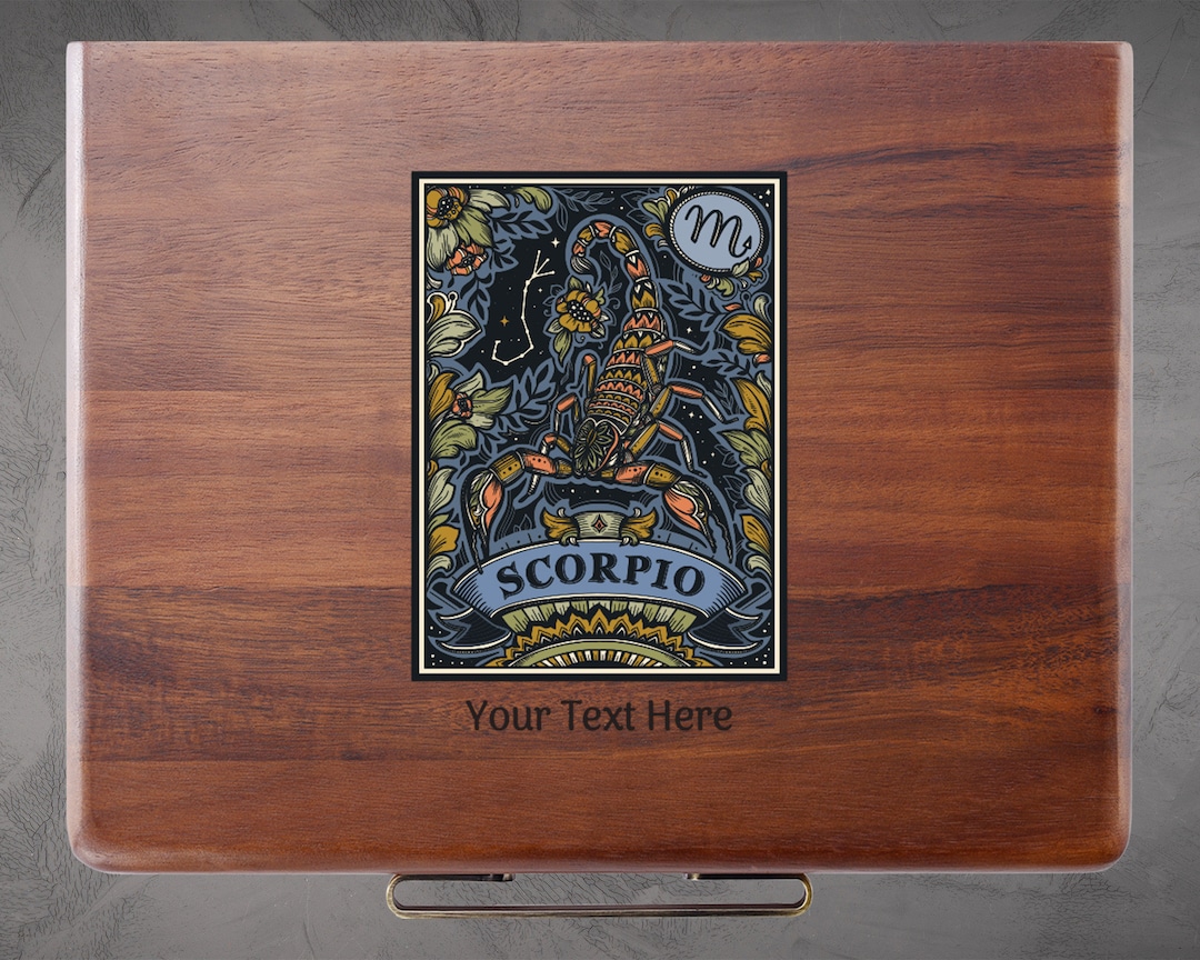 Scorpio Gift Custom Zodiac Sign Box Birthday Gift, Wooden Jewelry Box ...