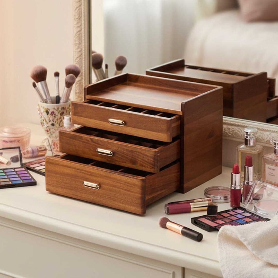Personalized Wooden Jewelry Box With Drawers and Multiple Compartments ...