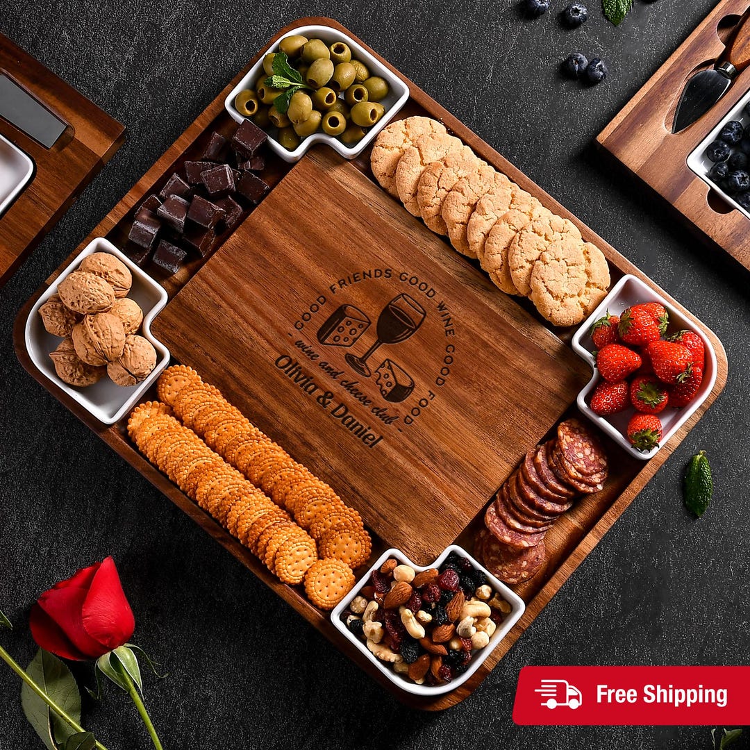The Gourmet Movie Night Snack Board Personalized Cheese Platter for ...