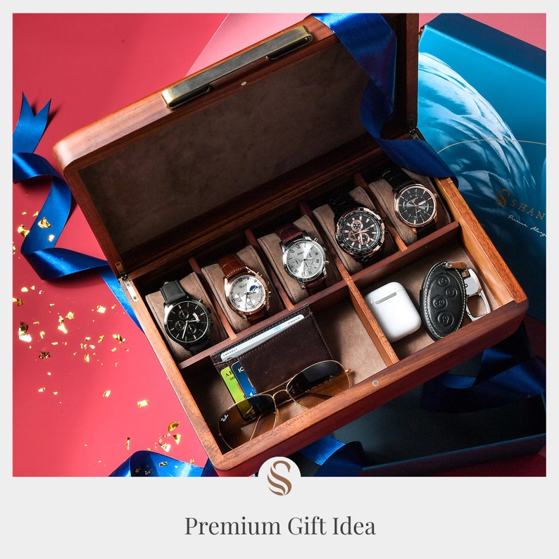 Watch Box for Men Personalized Watch Storage Box With 5 - Etsy