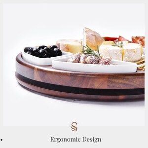 Modern Lazy Susan Turntable, Upgraded Round Charcuterie Board Set With ...