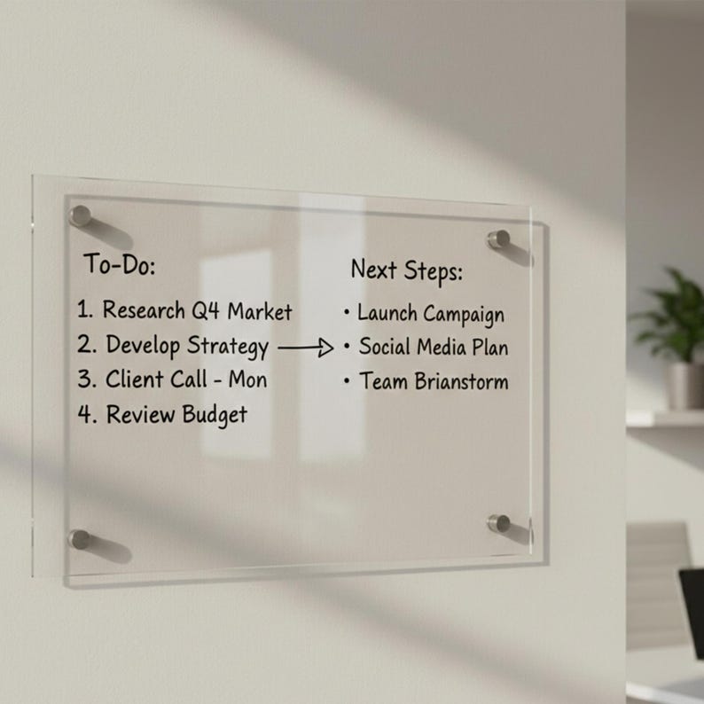 Acrylic Planner Board Dry Erase Wall Organizer Floating Wall Mounted ...