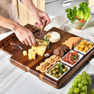 SHANIK Wooden Serving Board for Foods Food Serving Platter Cheese Board ...