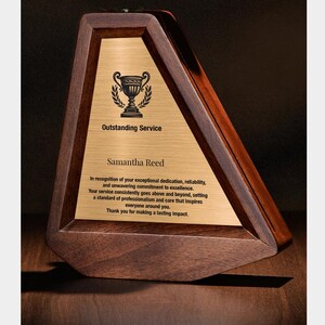 Wooden Recognition Award Display Stand Desk Decoration Office Gift ...
