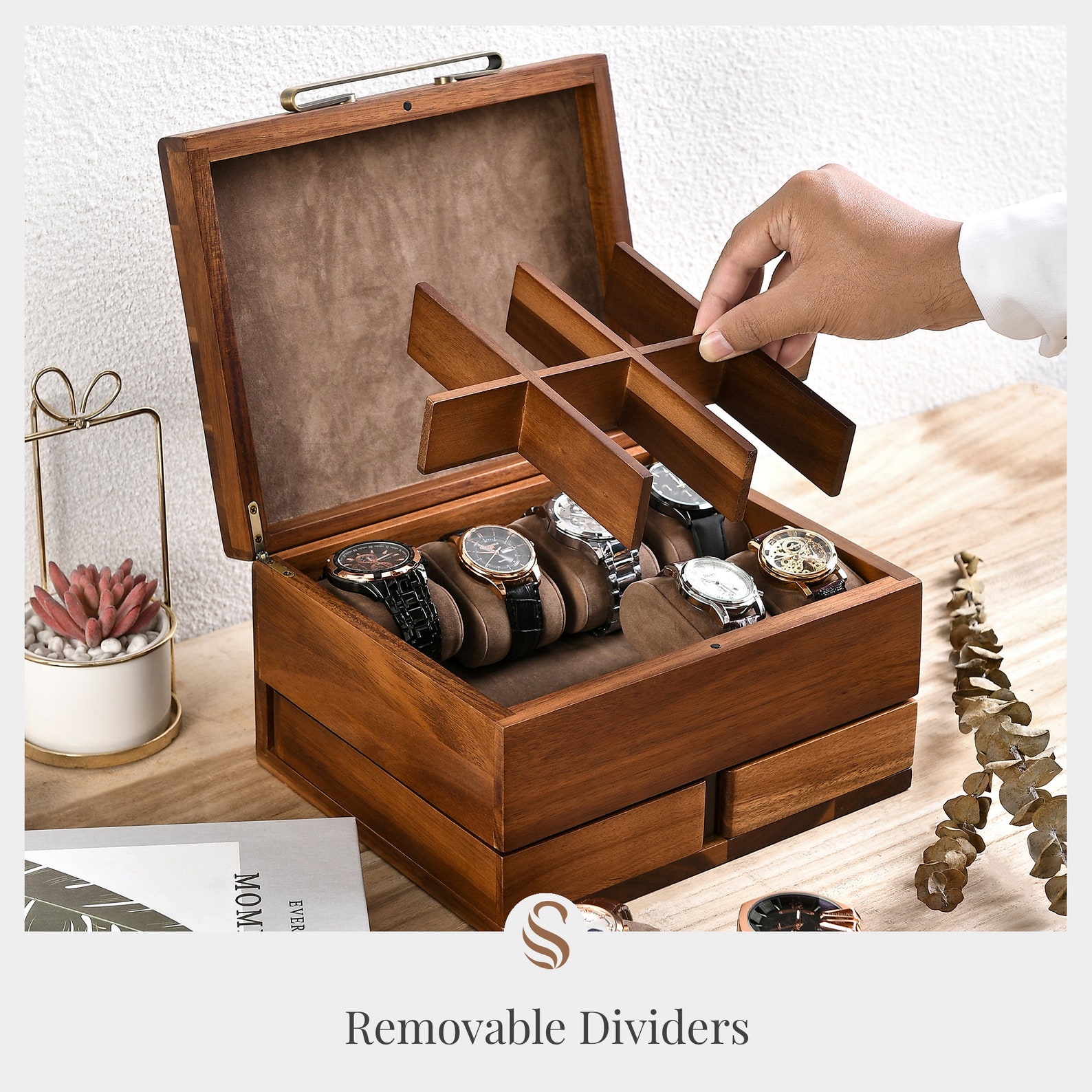 Personalized Watch Box for Men 8 Divider Slots Engraved - Etsy