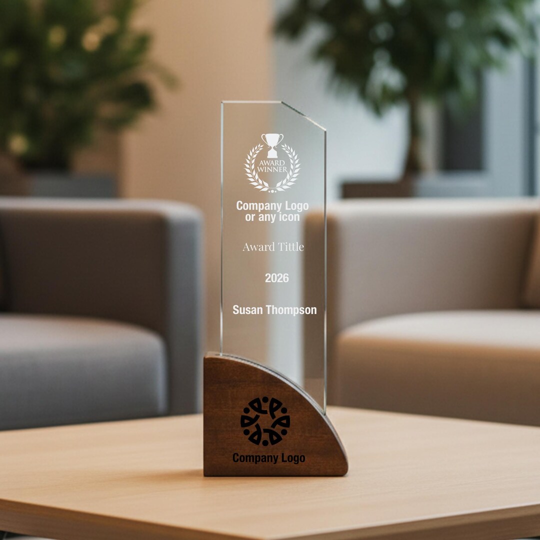 International Youth Award Engraved Crystal Plaque Young Leader ...