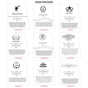 Employee Recognition Office Award Engraved Wood Stand Trophy for Staff ...