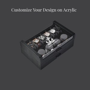 Personalized Watch Box for Men: Large Leather Watch Case With Acrylic ...