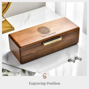 Custom Watch Box for Men, 5 Slot Natural Wood Jewelry & Small ...