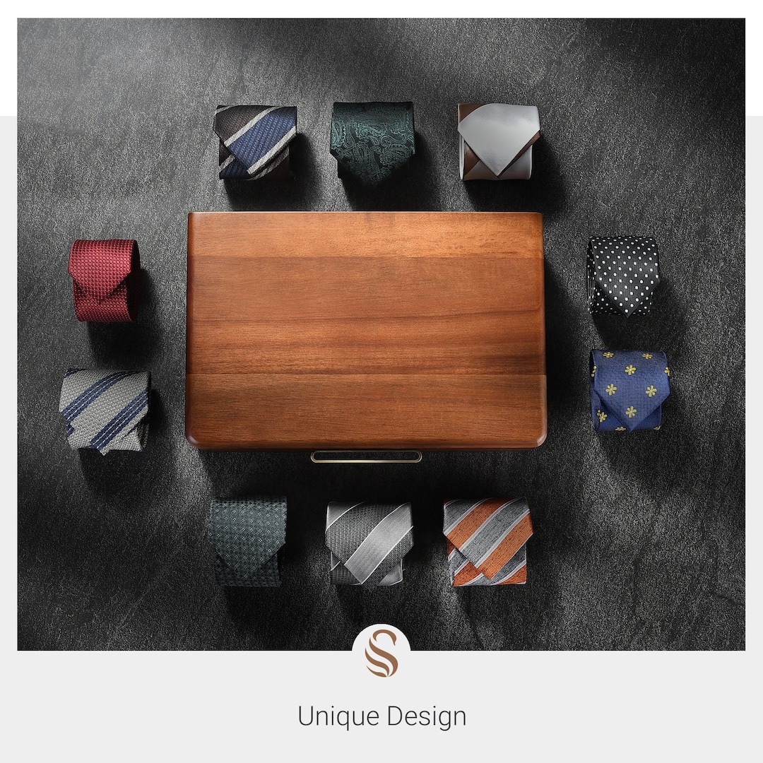 Premium Tie Box With Custom Engraving, Personalized Gift From Kids ...