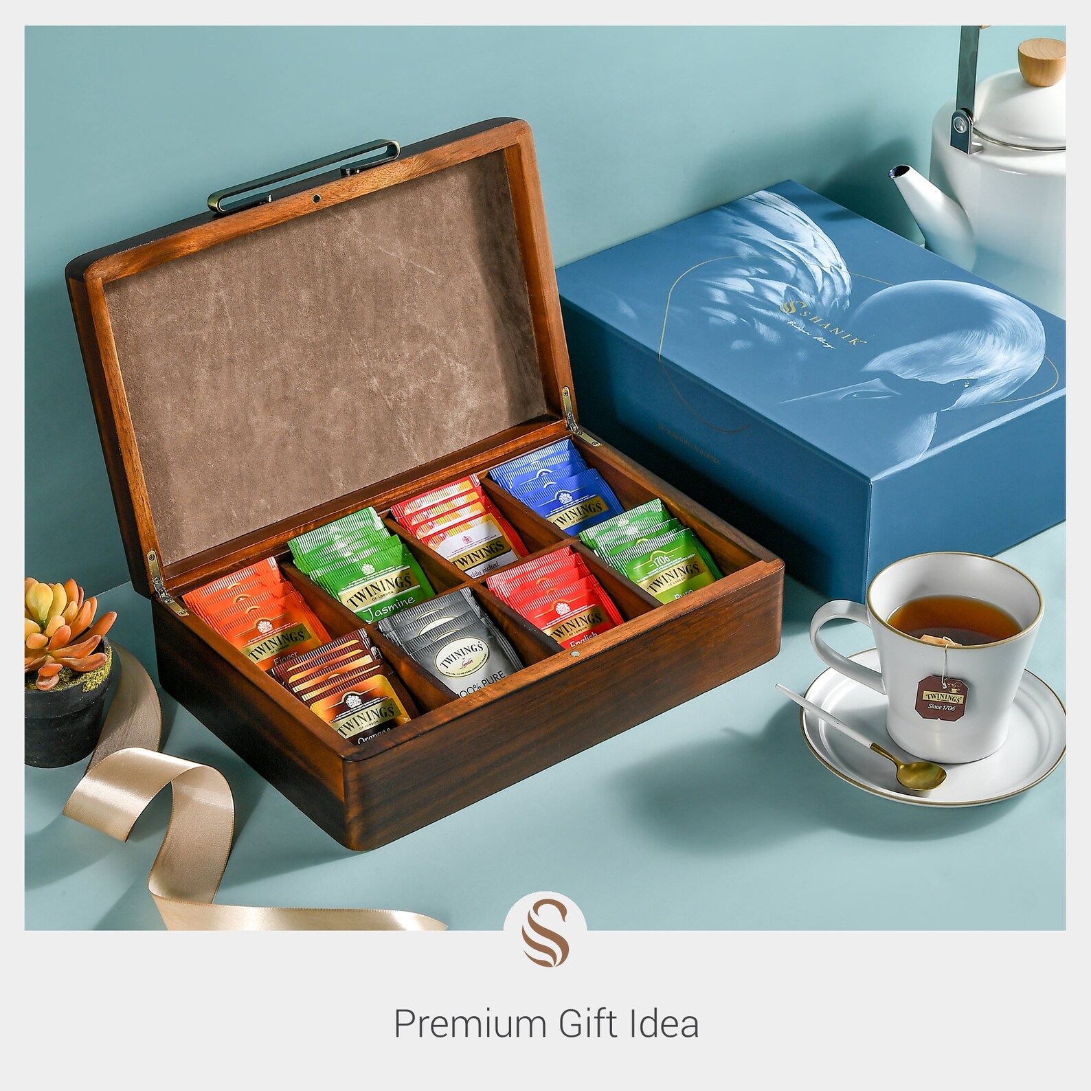 Custom Engraved Tea Box Natural Acacia Wood 4-8 Compartments - Etsy