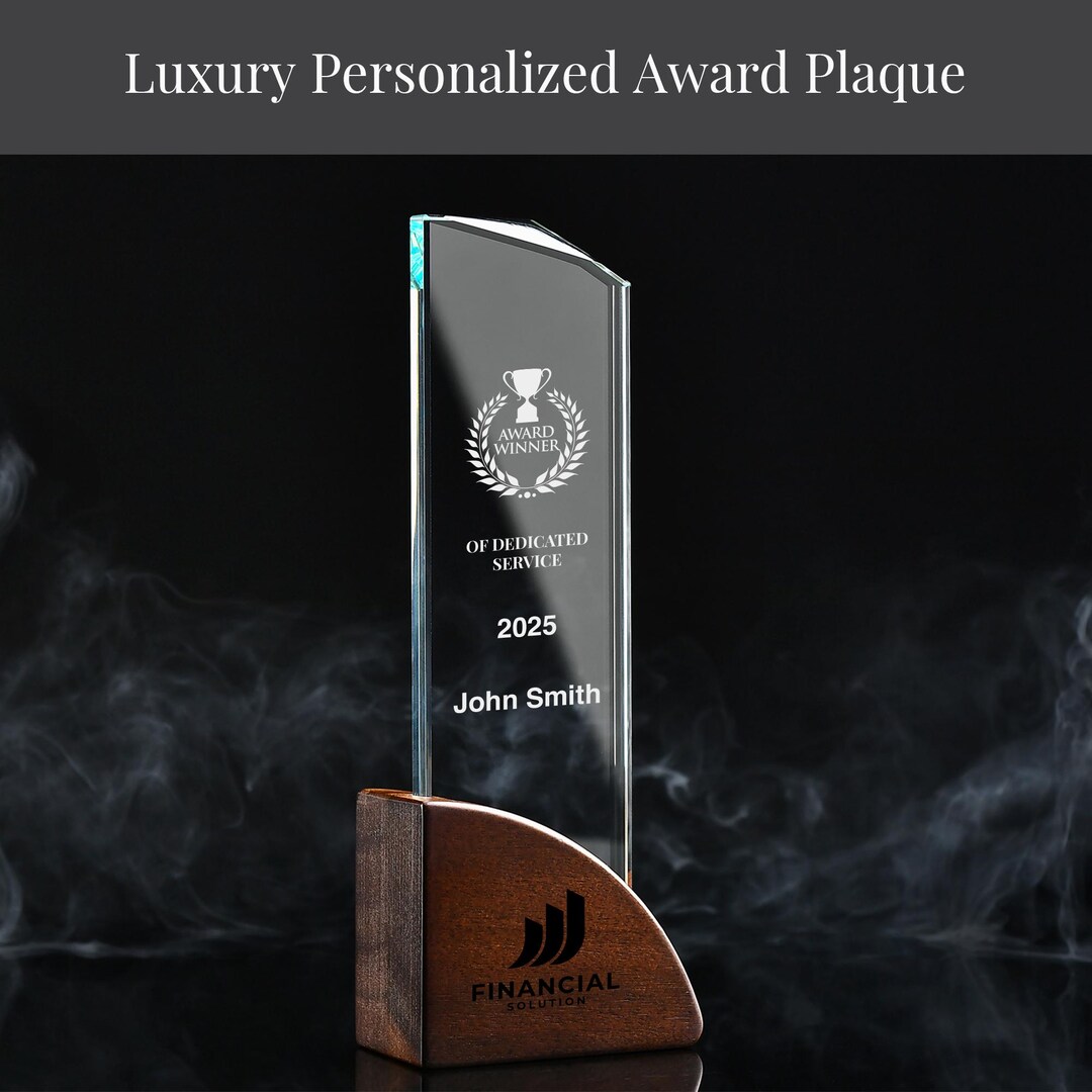 Crystal Wood Base Plaque Medical Award Personalized Doctor Appreciation ...