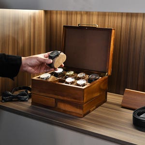 Personalized Watch Box for Men, 8 Divider Slots Engraved Wooden Jewelry ...