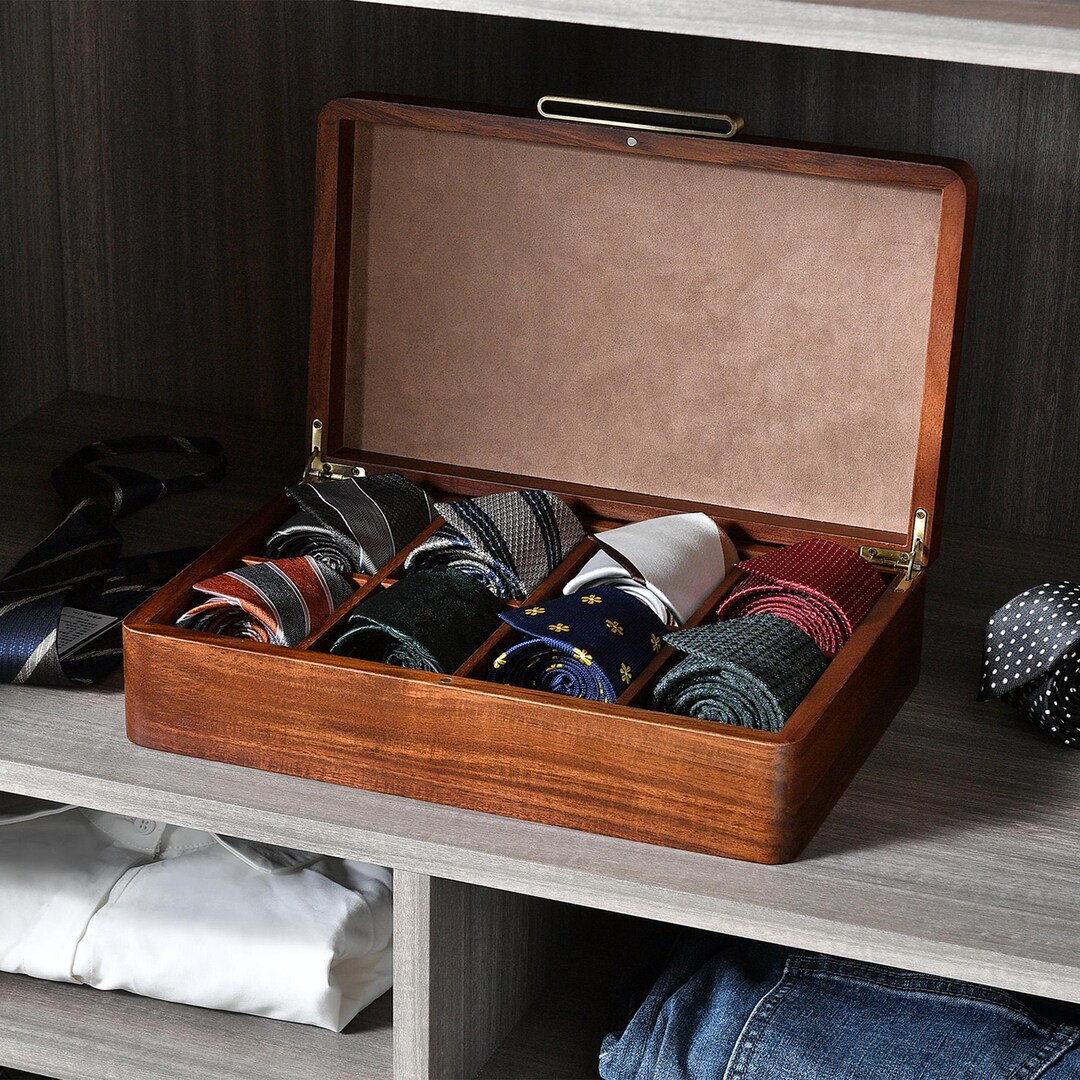 Tie Storage Box - Personalized Groom Gifts From the Bride Premium ...