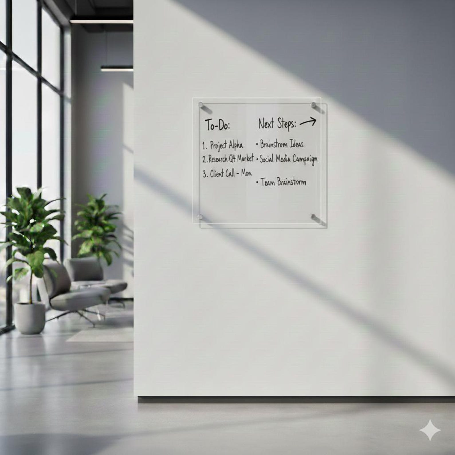 Meeting Room Writable Blank Acrylic Board Wall Mounted Office Task ...