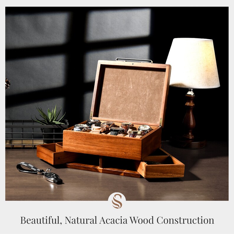 Personalized Watch Box for Men 8 Divider Slots Engraved - Etsy