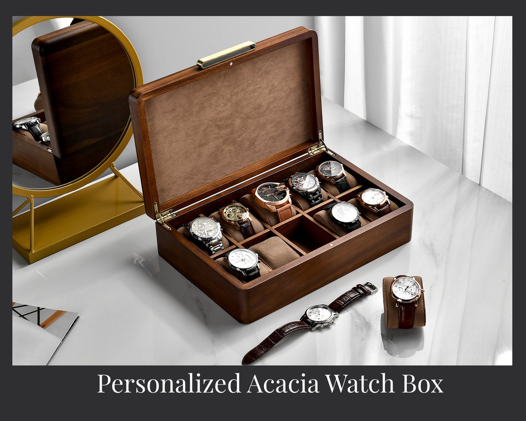 Watch Box for Men, Personalized Watch Storage Box With 10 Slots, Best ...