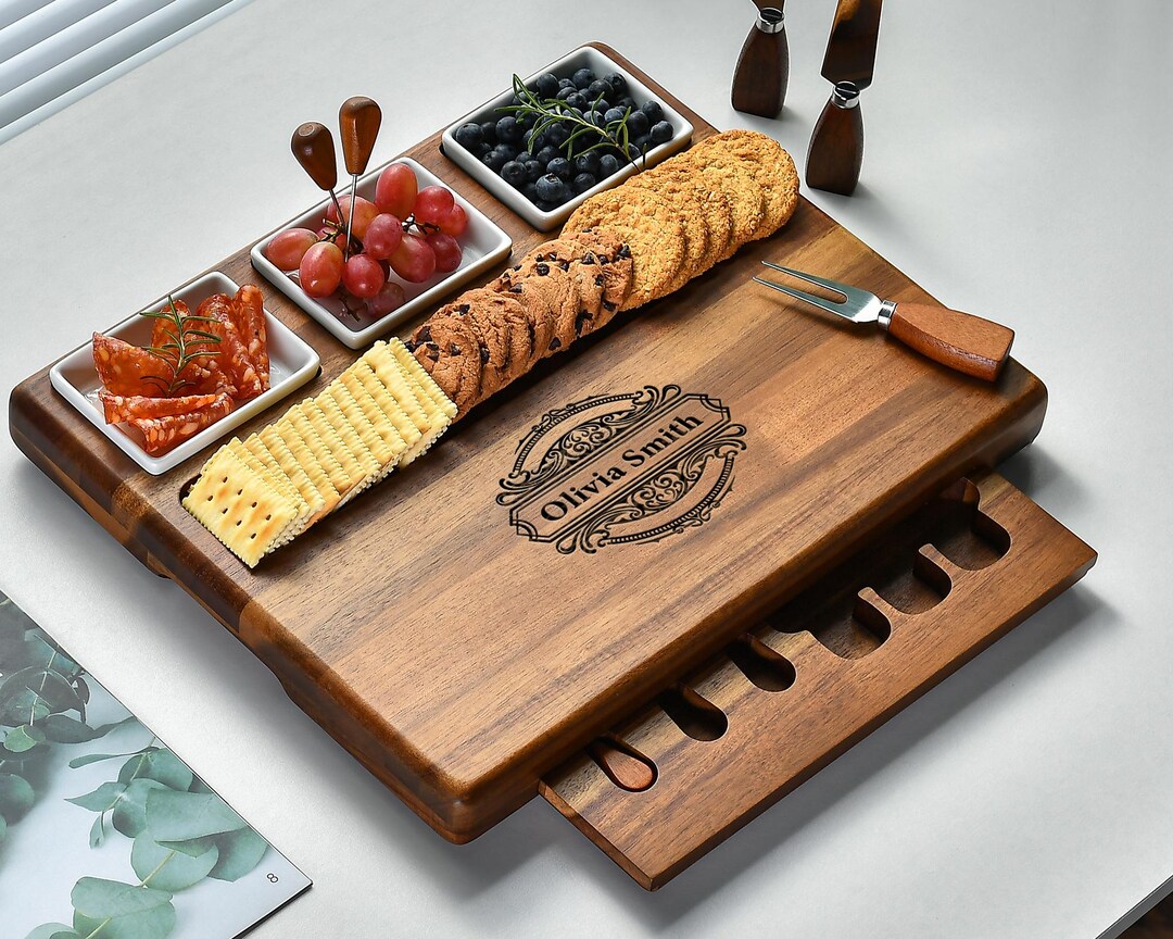 SHANIK Wooden Serving Board for Foods, Food Serving Platter, Cheese ...