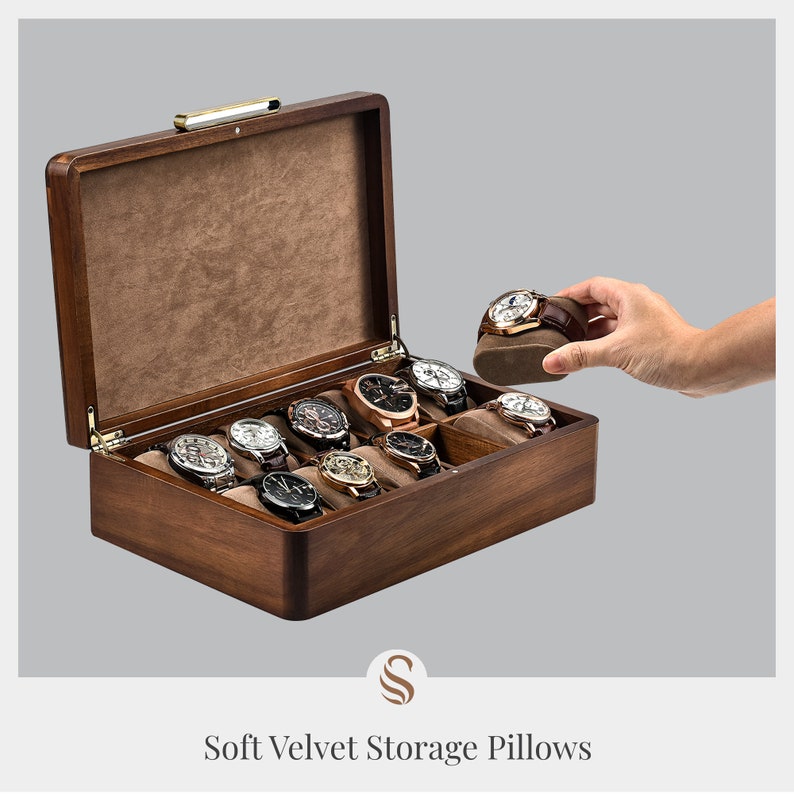 Watch Box for Men Personalized Watch Storage Box With 10 - Etsy