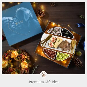 Modern Lazy Susan Turntable, Upgraded Round Charcuterie Board Set With ...