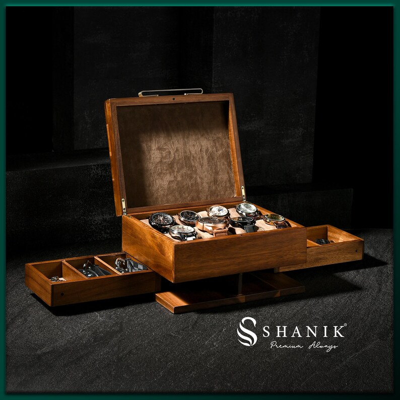 Personalized Watch Box for Men 8 Divider Slots Engraved - Etsy
