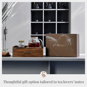 Custom Engraved Office Tea Station With Tea Bag Drawer, Solid Wood Tea ...