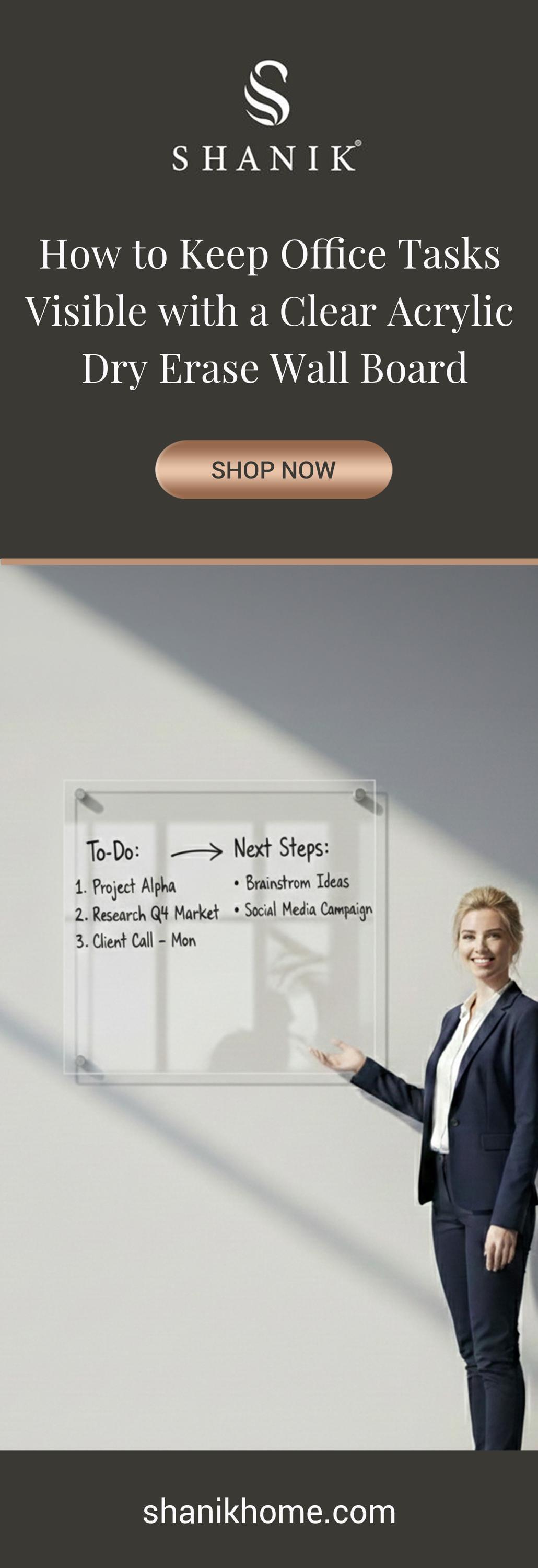 Meeting Room Writable Blank Acrylic Board Wall Mounted Office Task ...