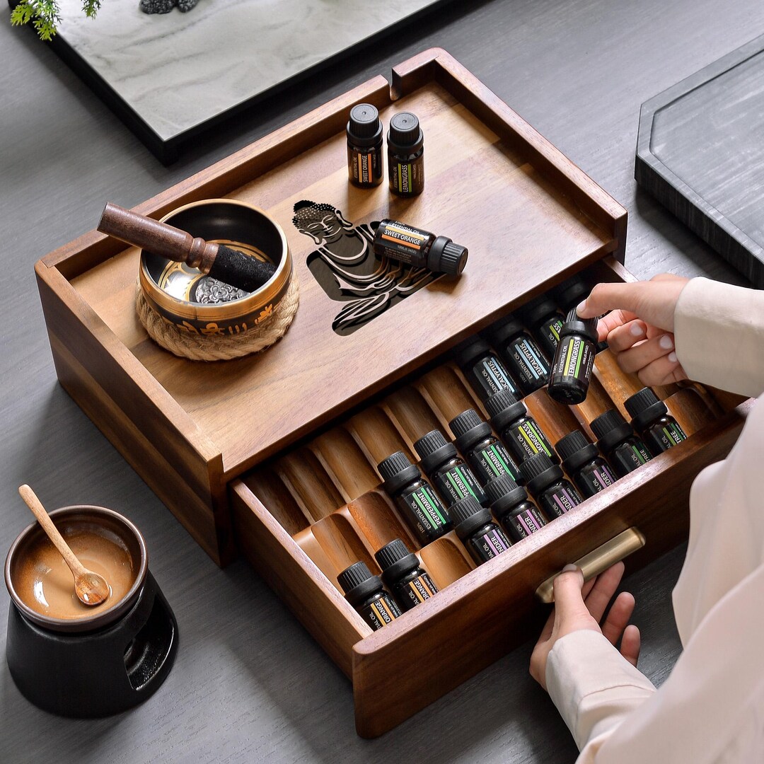 Functional Natural Living Essential Oil Storage: Personalized Wood ...