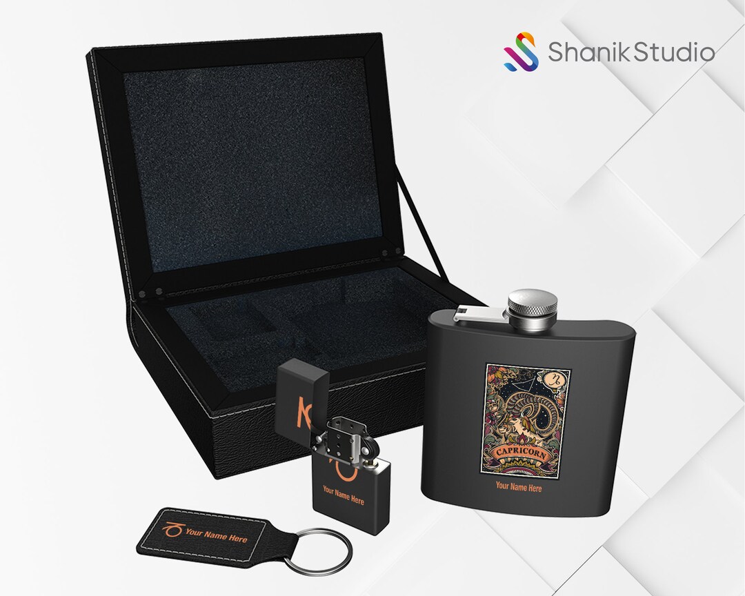 Custom Zodiac Sign Gift Box, Art Nouveau Astrology Set for Men With ...