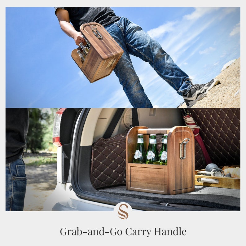 Personalized Beer Caddy Wooden Beer Carrier With Bottle - Etsy