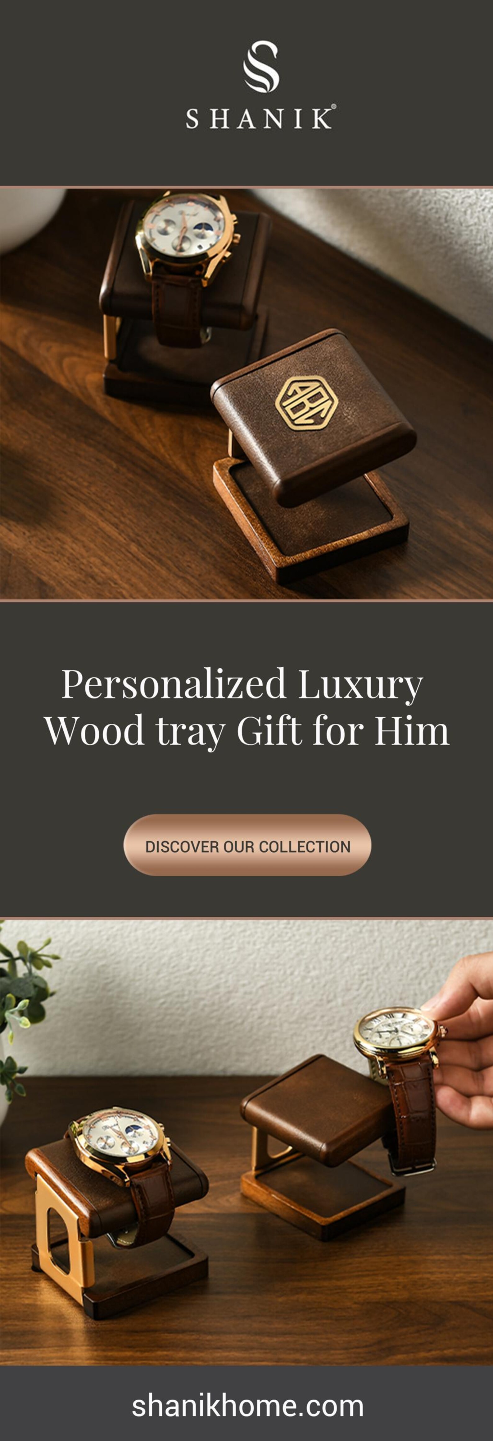 Personalized Wooden Watch Stand for Men Single Watch Display Stand Wood ...