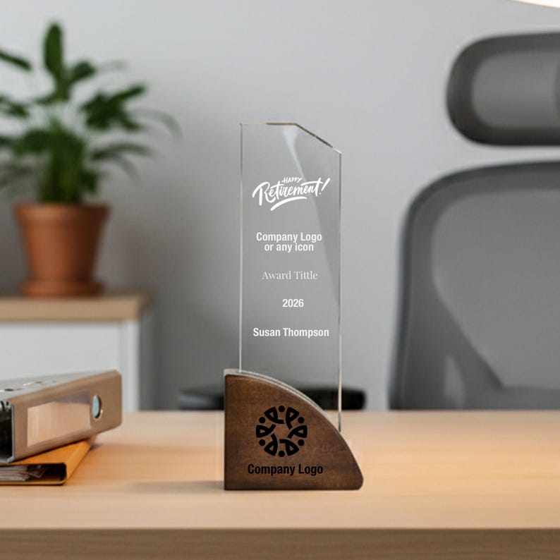 Custom Crystal Award Plaque Laser Engraved Personalized Trophy for ...